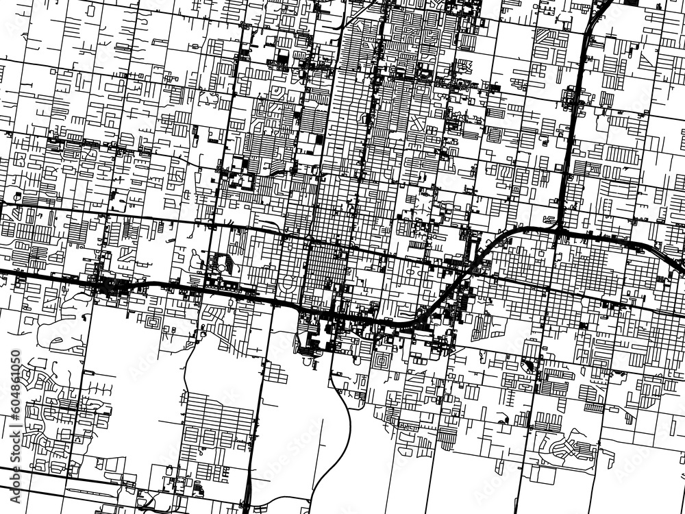 Road map of the city of McAllen Texas in the United States of America ...