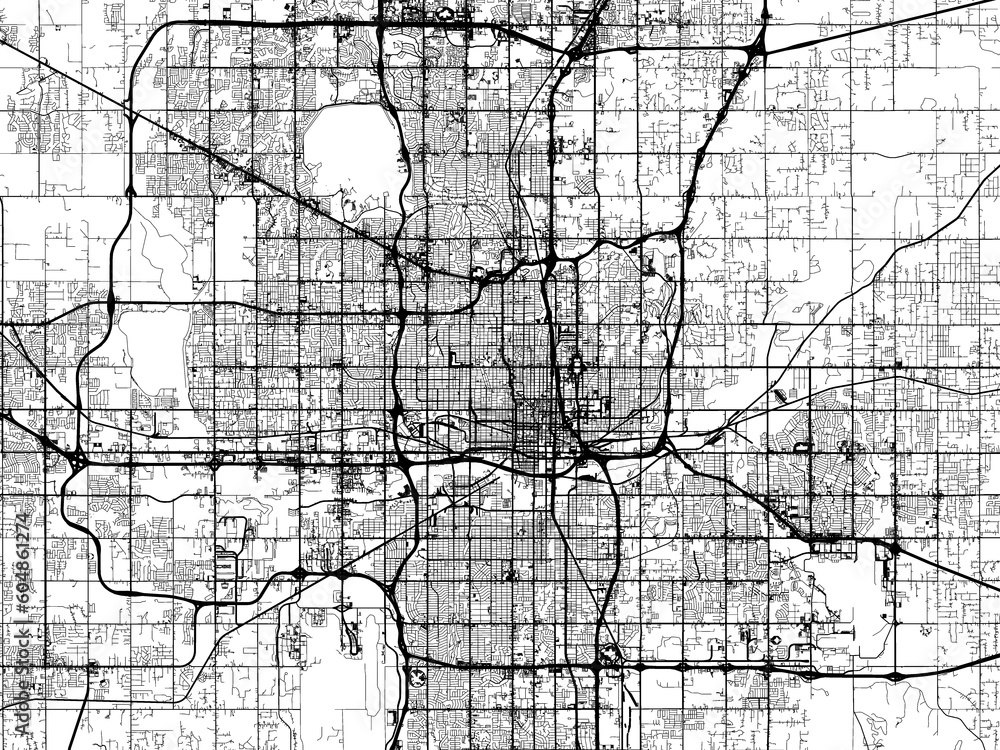 Road map of the city of Oklahoma City Metro Oklahoma in the United ...
