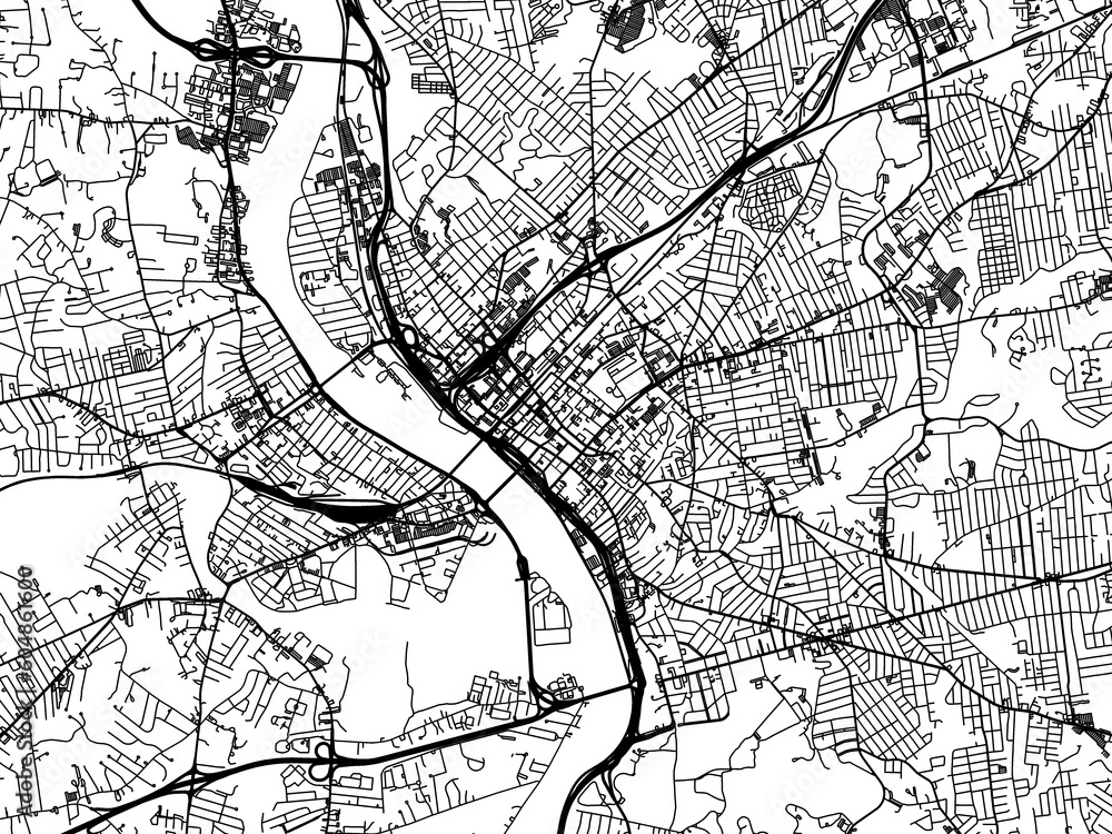 Road map of the city of Springfield Massachusetts in the United States ...