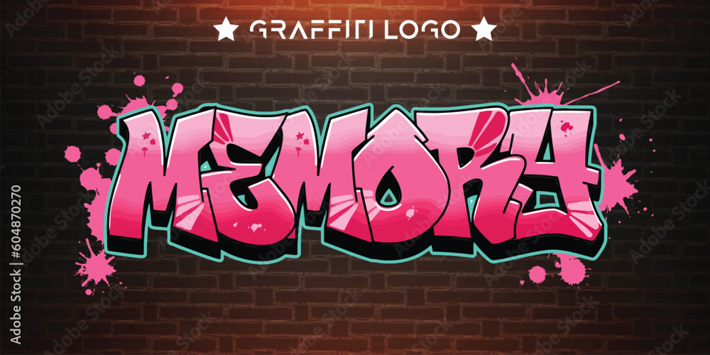 MEMORY Graffiti logo text style effect - Graffiti text style theme ...