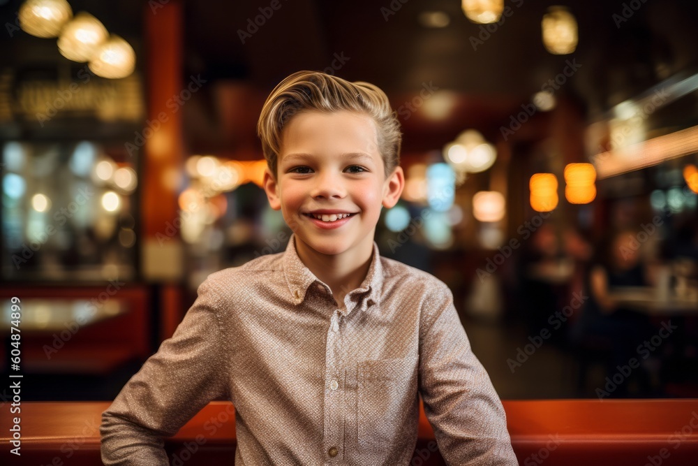 Medium shot portrait photography of a happy kid male wearing an elegant ...