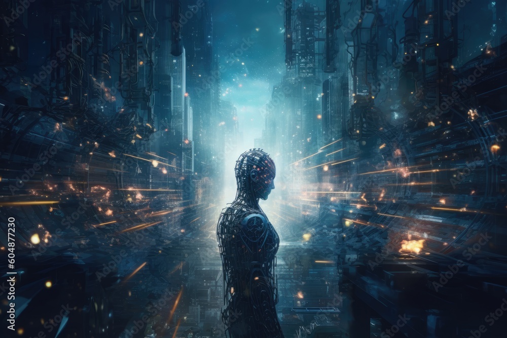 Exploring the concept of artificial intelligence through an image of a ...