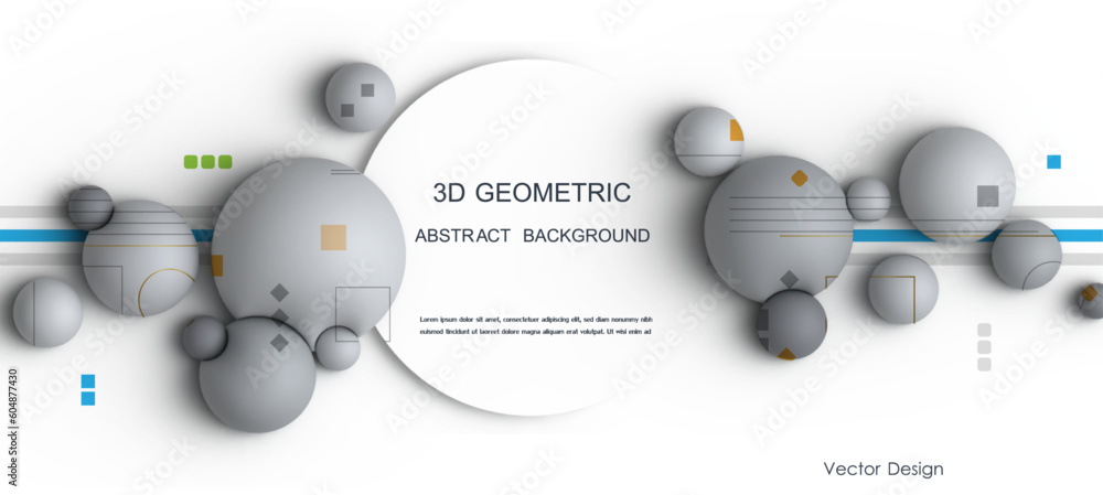 Vector, Illustration abstract element with dynamic 3d shape, gradient ...