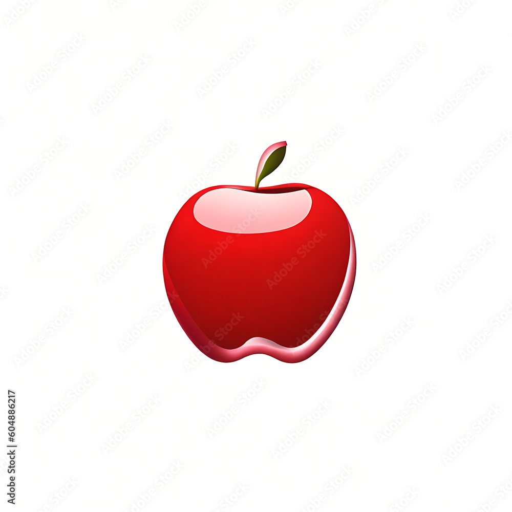 red apple clip art isolated on white background Stock Illustration ...