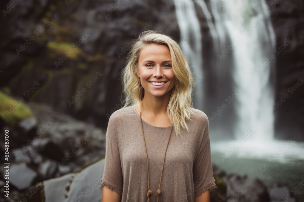 Lifestyle portrait photography of a happy girl in her 30s wearing a ...