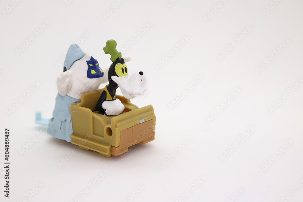 Goofy in a ghost train cart with the Yeti chasing him from behind. Walt ...