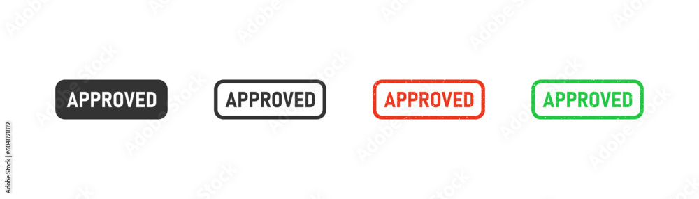 Approved text icon on light background. Quality symbol. Grunge stump ...