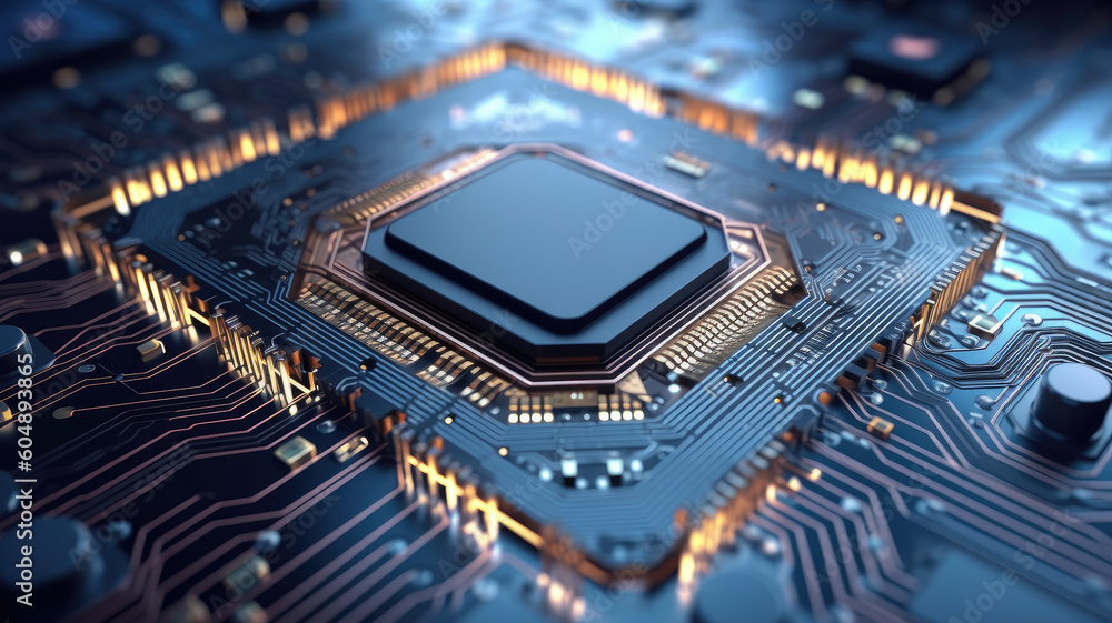 Stockillustratie Advanced Technology Concept Visualization: Circuit ...