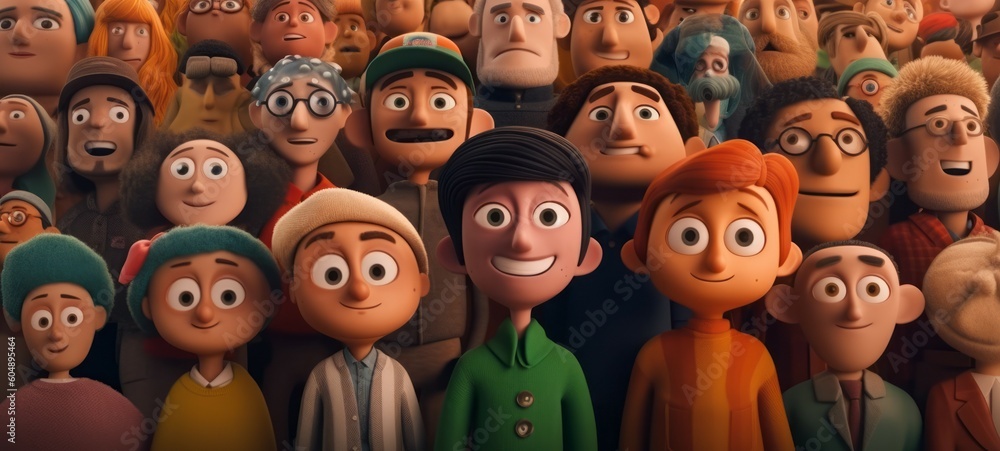 Diversity and inclusion concept: A group of people from many cultural ...