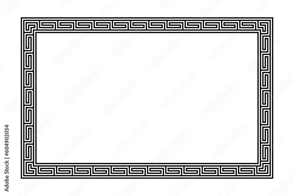 Rectangle frame with Greek fret ornament and a seamless meander pattern ...
