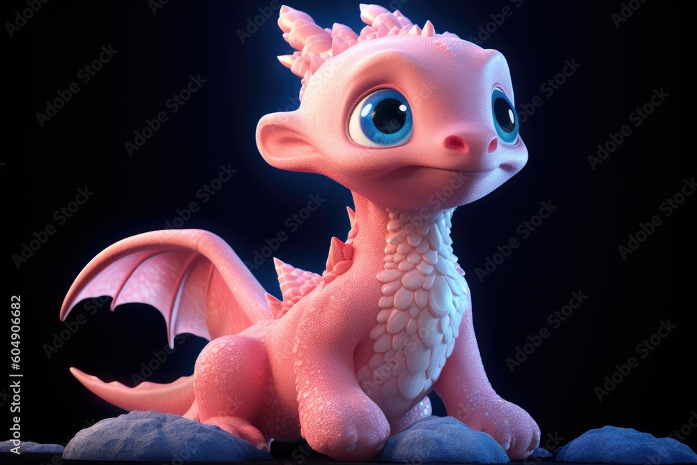 little friendly dragon character concept, ai tools generated image ...