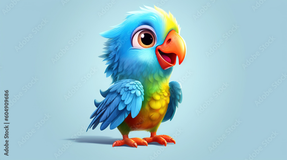 Colorful parrot, cartoon illustration - generative AI, AI generated ...