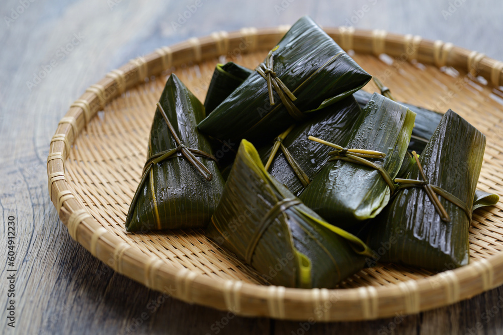 Poster Sasamaki, glutinous rice dumplings wrapped in bamboo leaves ...