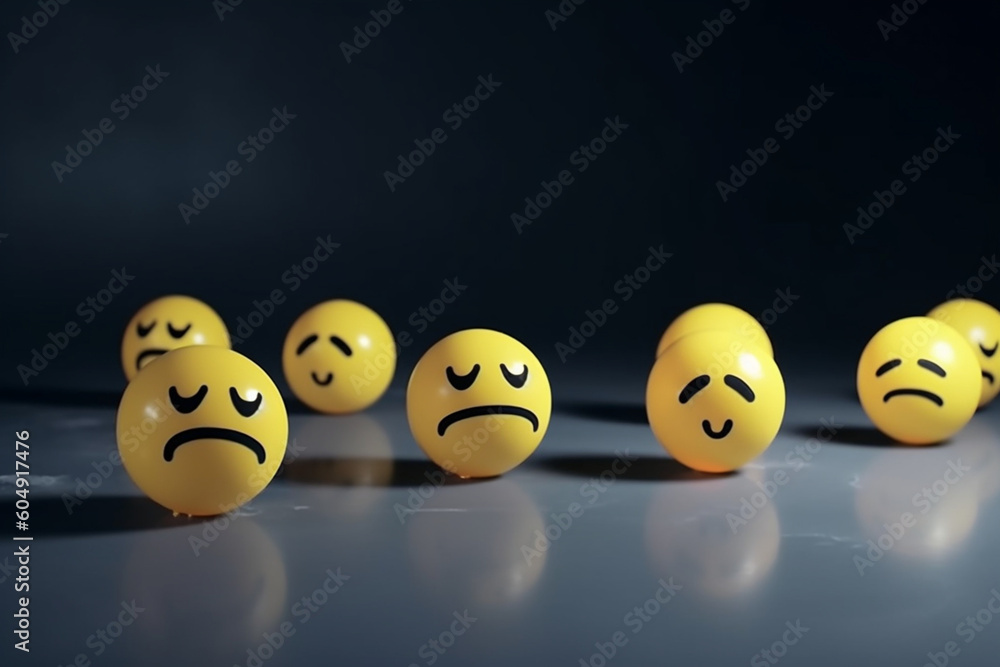 concept of bullying discrimination, group of laughing emoticon faces ...