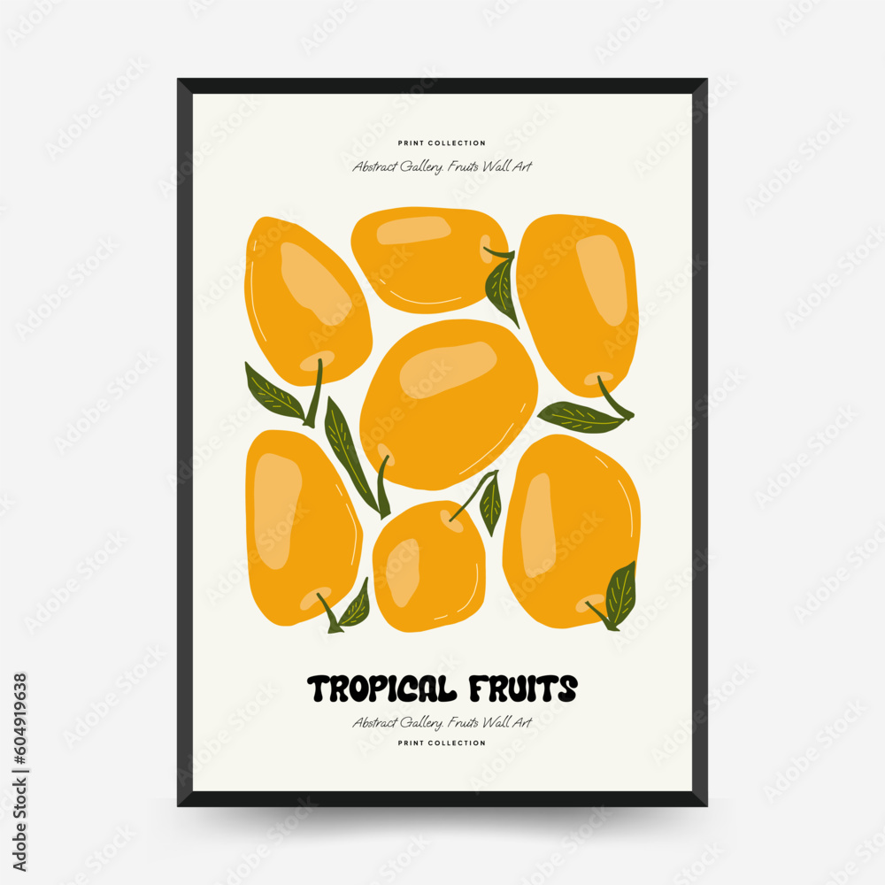 Abstract fruits posters template. Modern trendy Matisse minimal style ...