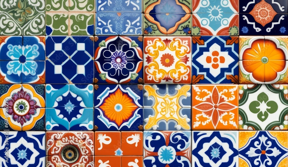 Seamless Colorful Patchwork Moroccan Tile Motifs Majolica Pottery Tile