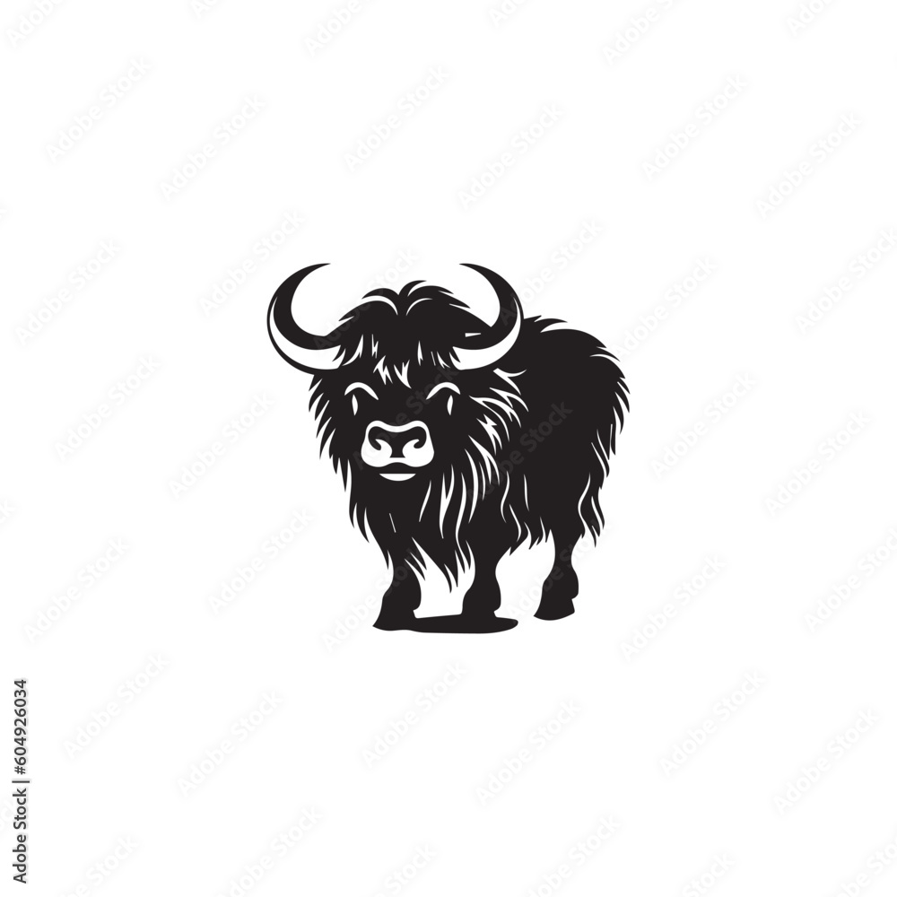 simple black yak logo icon designs vector black and white Stock Vector ...