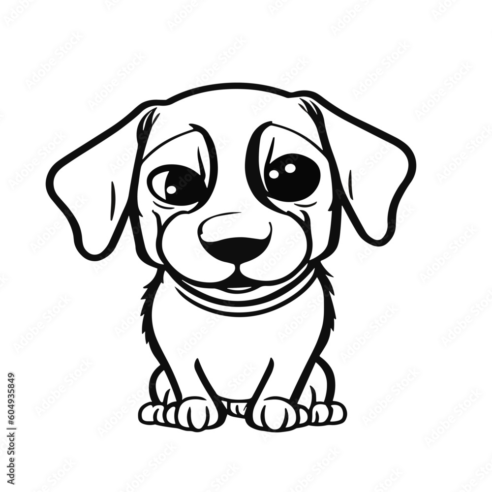 Single Dog outline vector illustration on transparent background, Eps ...