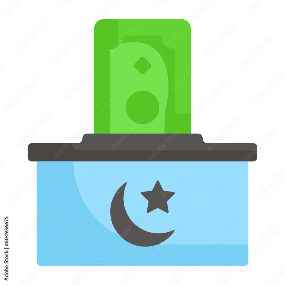 Islamic Donation Box Vector color Icon Design, Eid al-Adha or Eid-ul ...