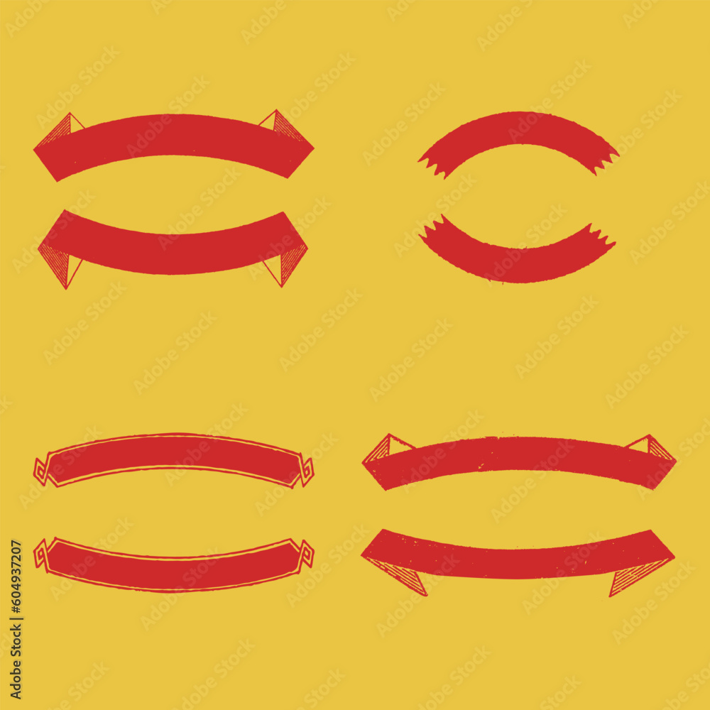 Vintage old top and bottom banners illustration in pairs Stock Vector ...