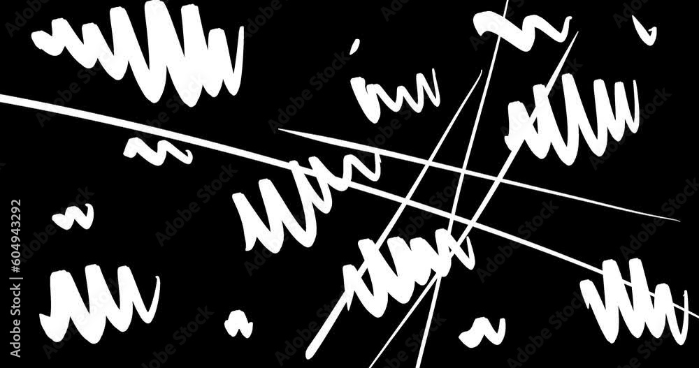 Animated Abstract Scribble Background. Texture brush patterns. Retro ...