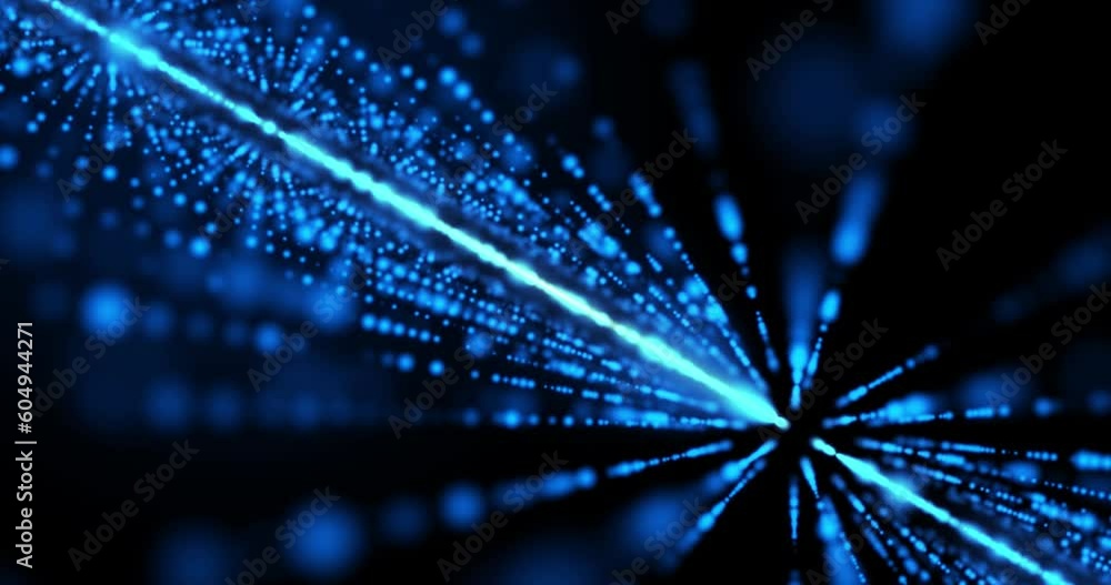 Particle laser, smooth line of light dots, light show, movement of ...