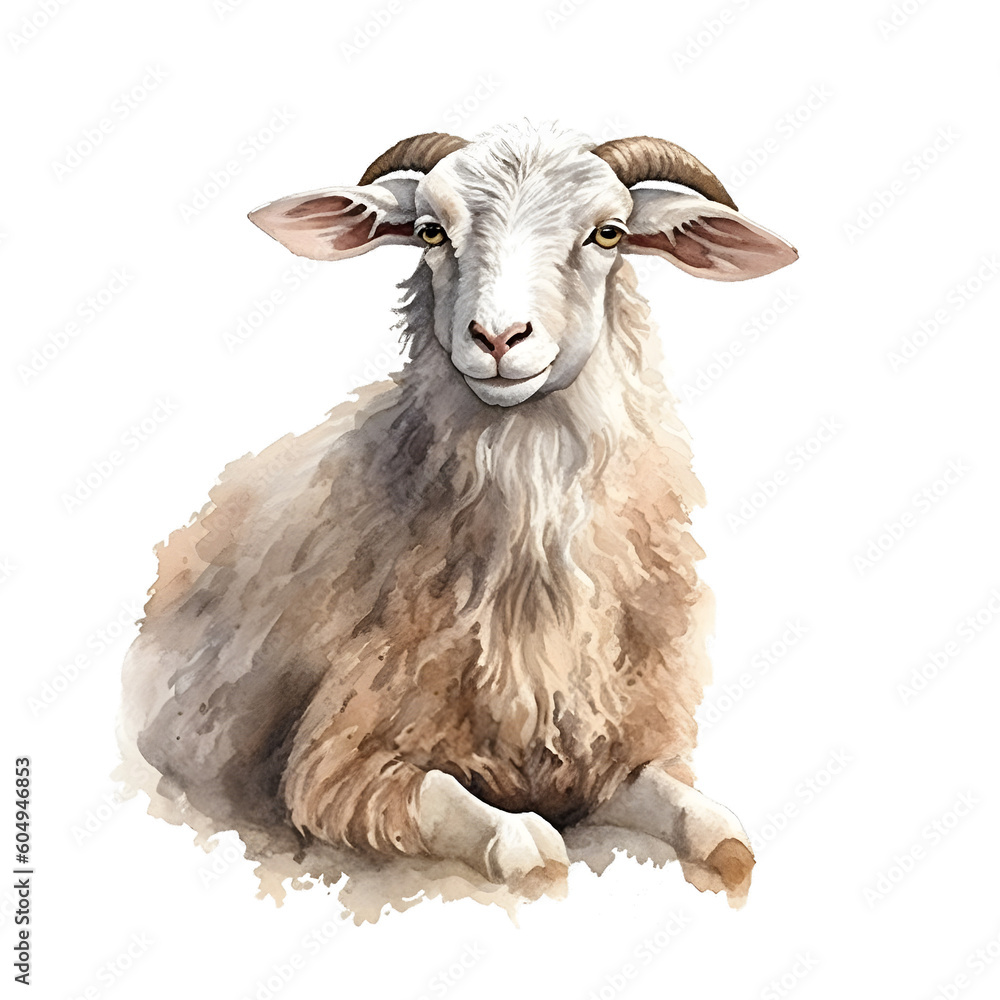 Goat on a Farm, Cottagecore, Farmlife Watercolor Clipart, Animal Farm ...