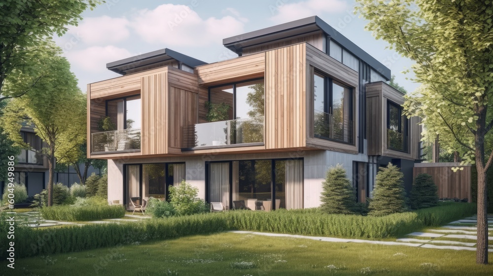 Stunning house with modern architecture, eco-friendly concept featuring ...