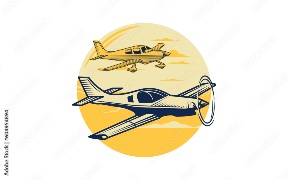 Vetor de Logo travel by plane airline vector or flight by airplane jet ...