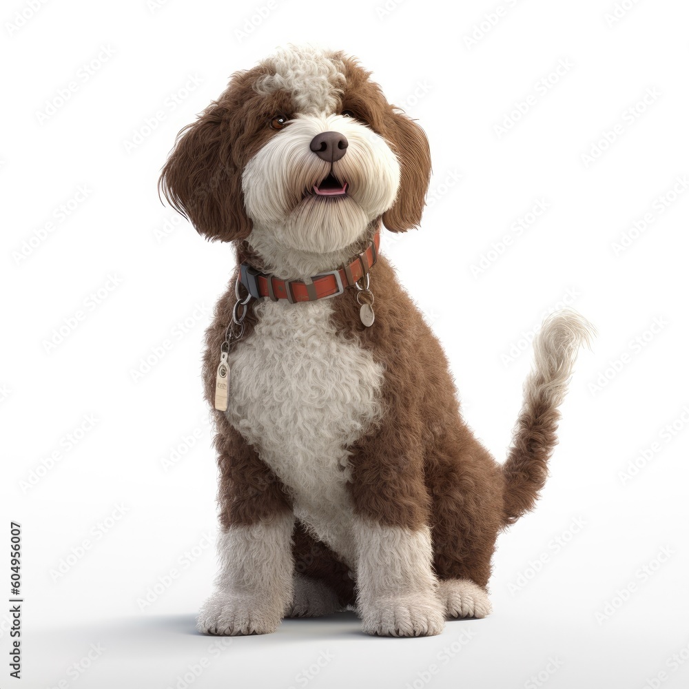 Lagotto Romagnolo dog illustration cartoon 3d isolated on white ...
