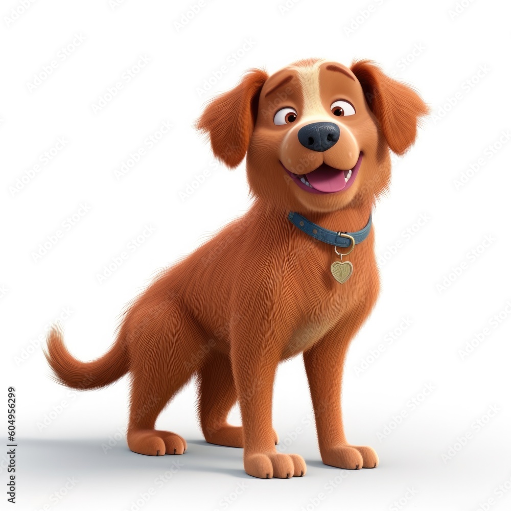 Retriever Nova Scotia Duck Tolling dog illustration cartoon 3d isolated ...