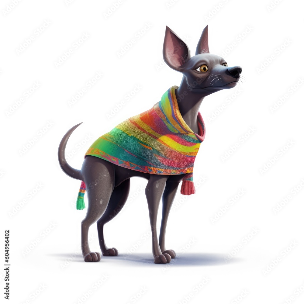 Xoloitzcuintli dog illustration cartoon 3d isolated on white ...