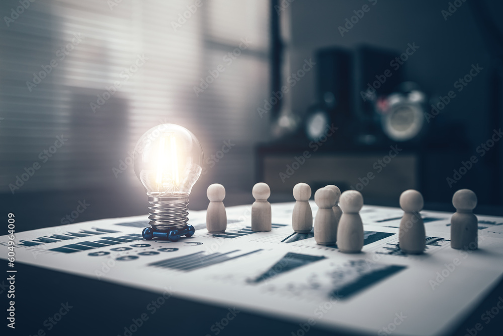 Light bulb represent good idea and The wooden doll represents the ...