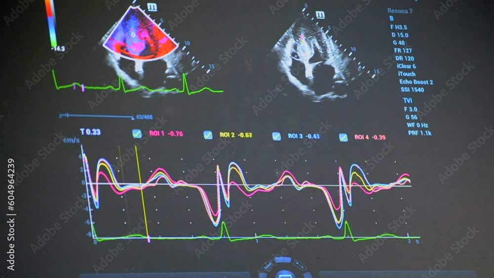 Modern patient monitor. Electronic Health Monitor displaying medical ...