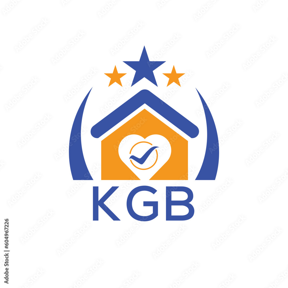 KGB House logo Letter logo and star icon. Blue vector image on white ...