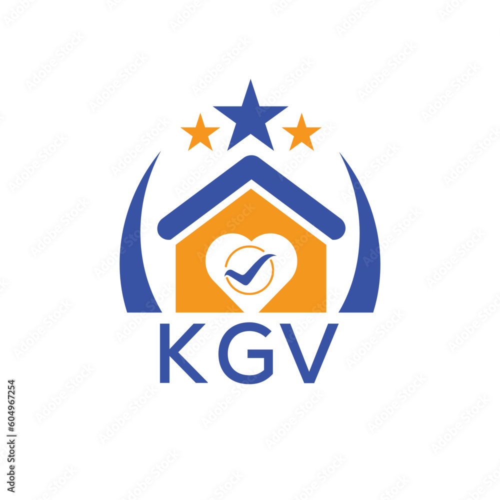 KGV House logo Letter logo and star icon. Blue vector image on white ...