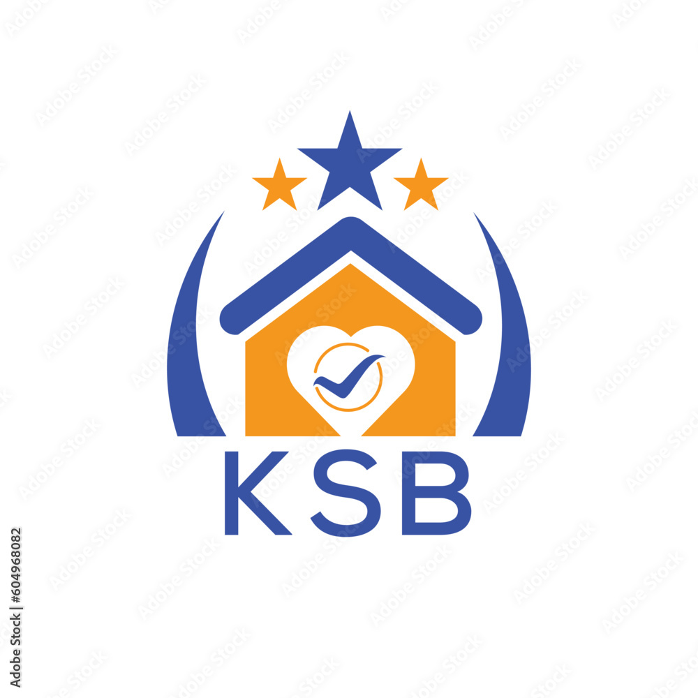KSB House logo Letter logo and star icon. Blue vector image on white ...