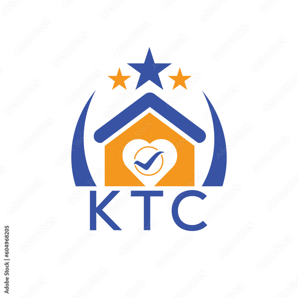 KTC House logo Letter logo and star icon. Blue vector image on white ...
