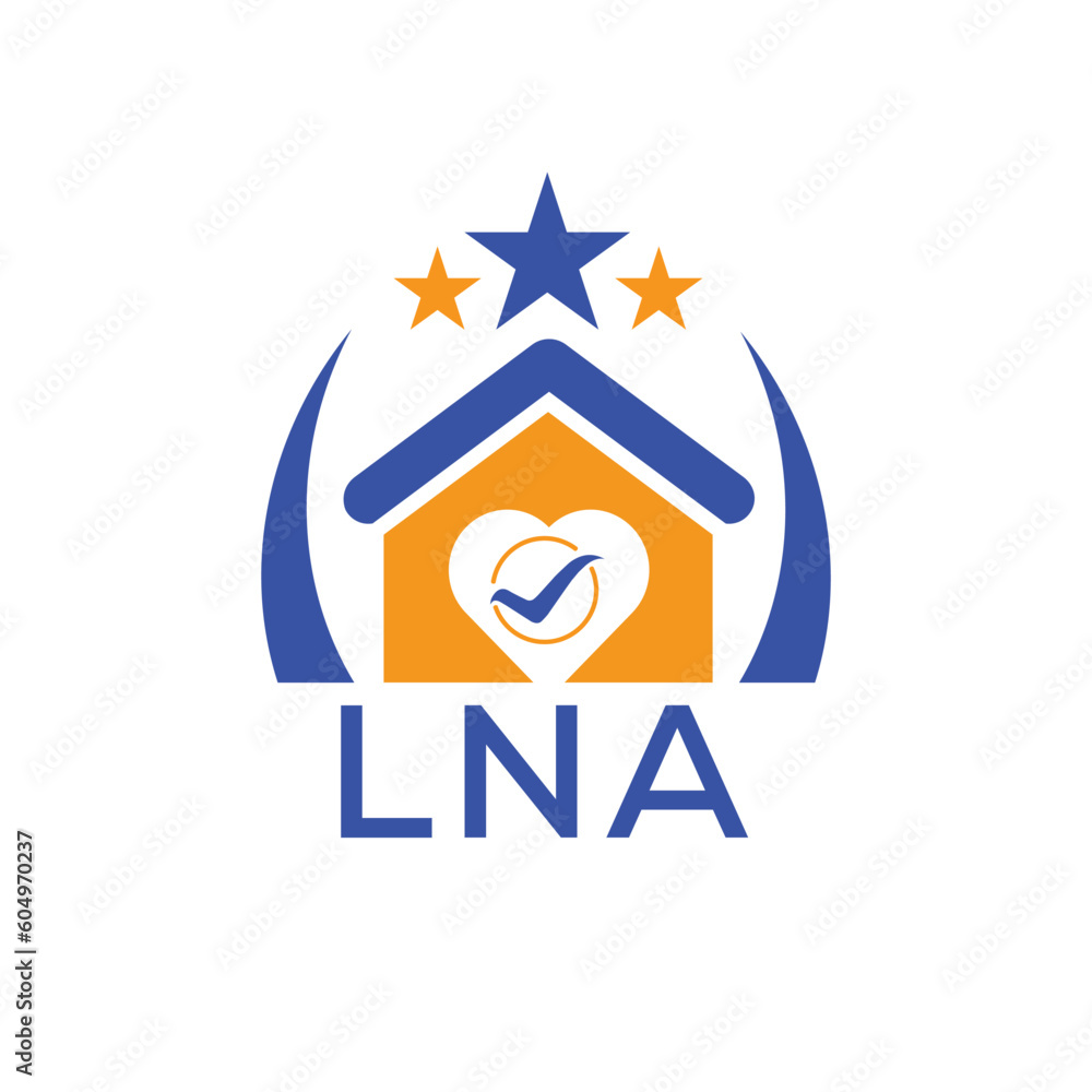 LNA House logo Letter logo and star icon. Blue vector image on white ...