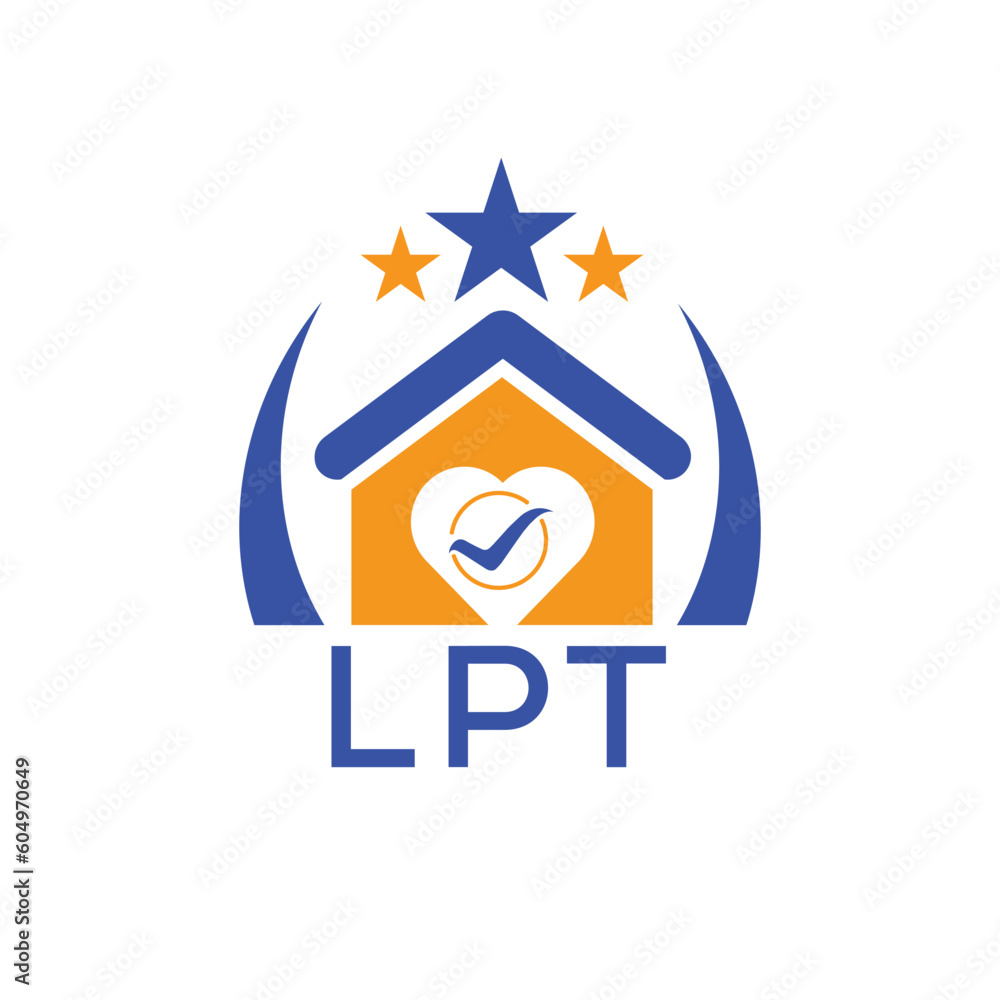 LPT House logo Letter logo and star icon. Blue vector image on white ...