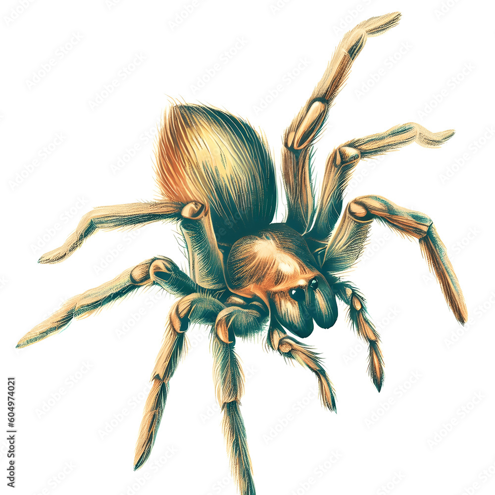 tarantula spider pencil drawing illustration isolated on white ...