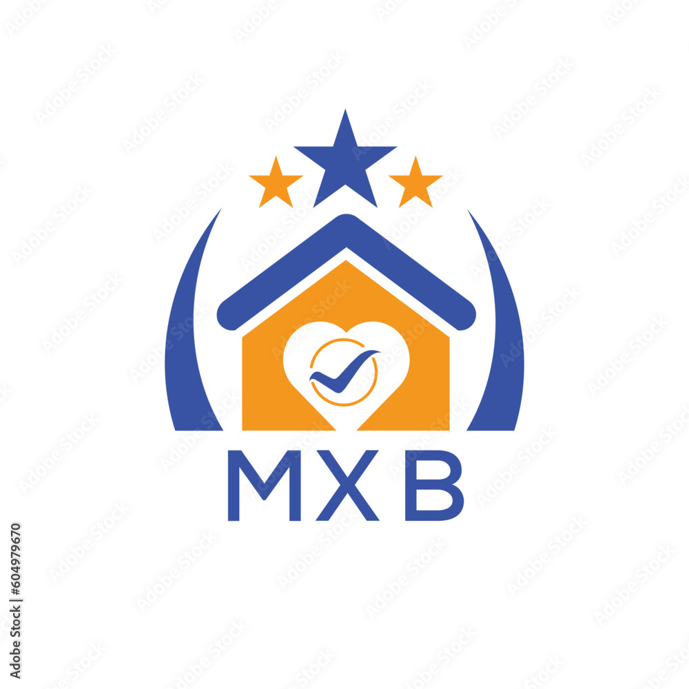 MXB House logo Letter logo and star icon. Blue vector image on white ...