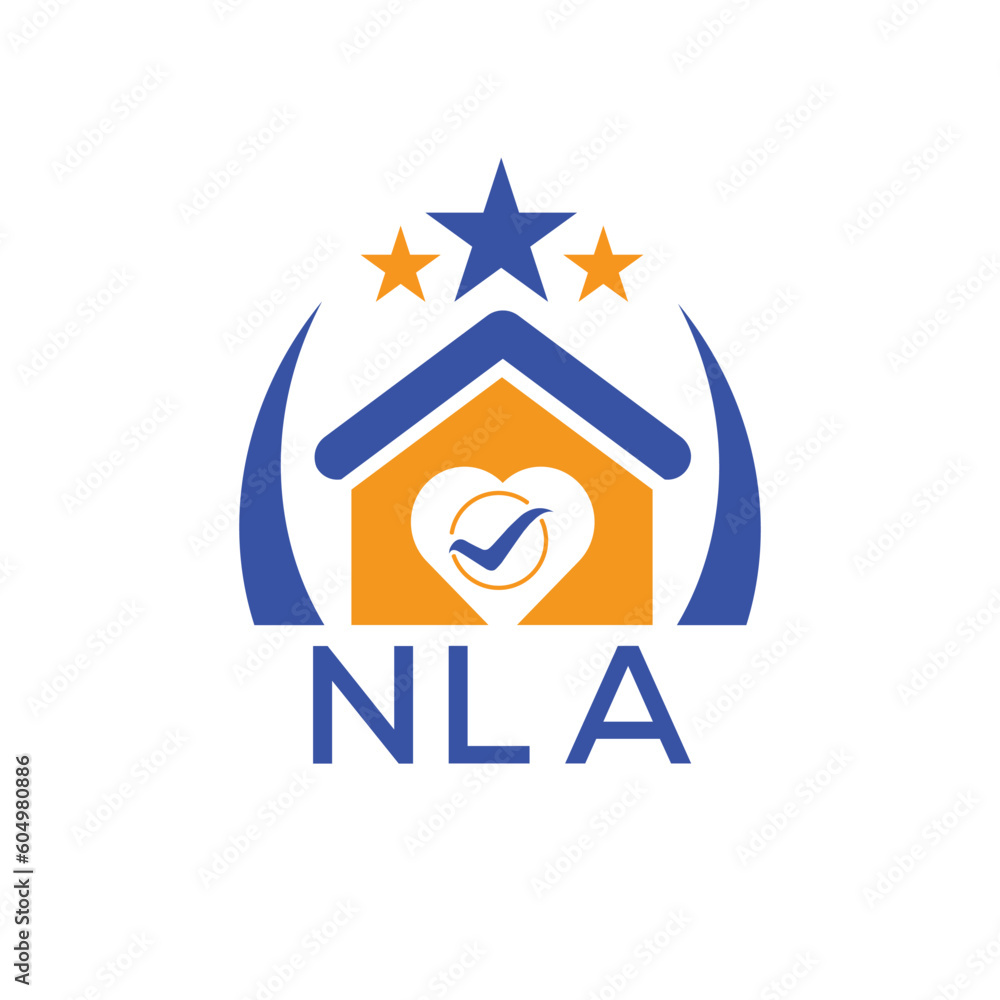 NLA House logo Letter logo and star icon. Blue vector image on white ...