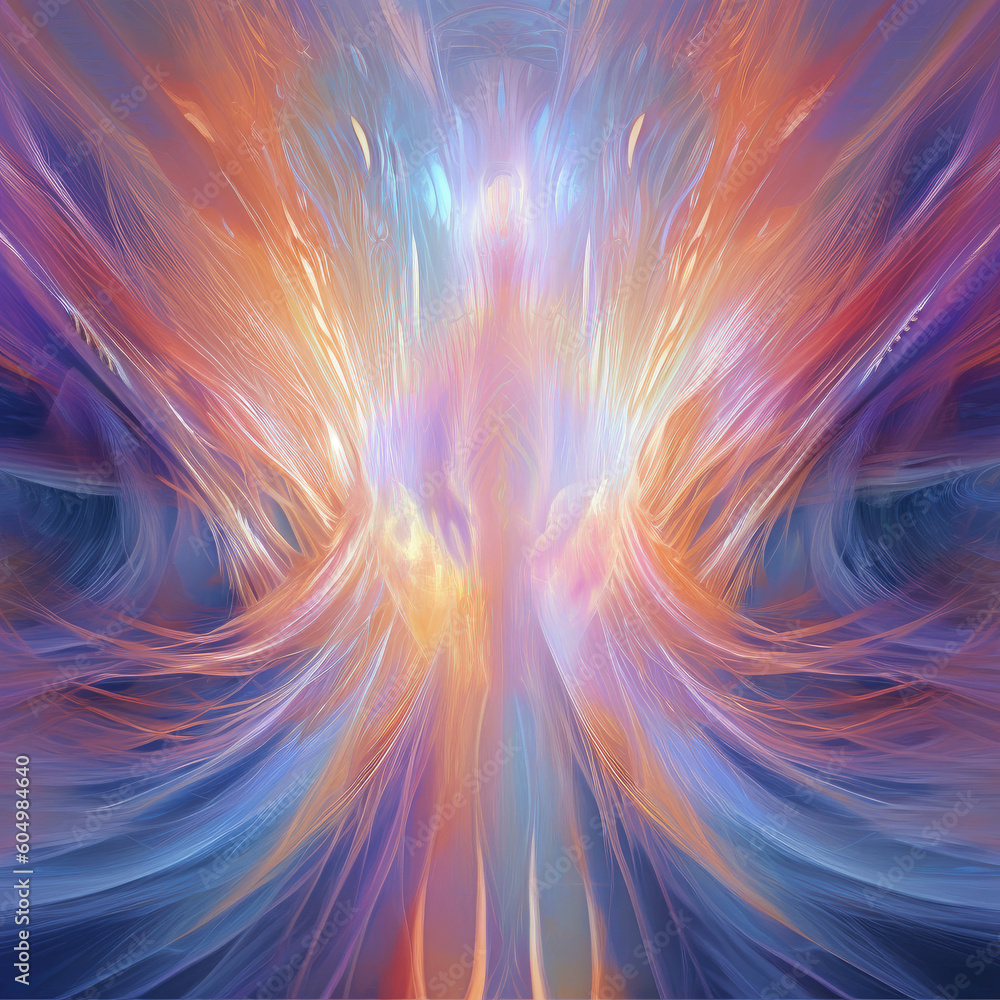 Abstract digital artwork depicting vibrant and dynamic psychic waves ...