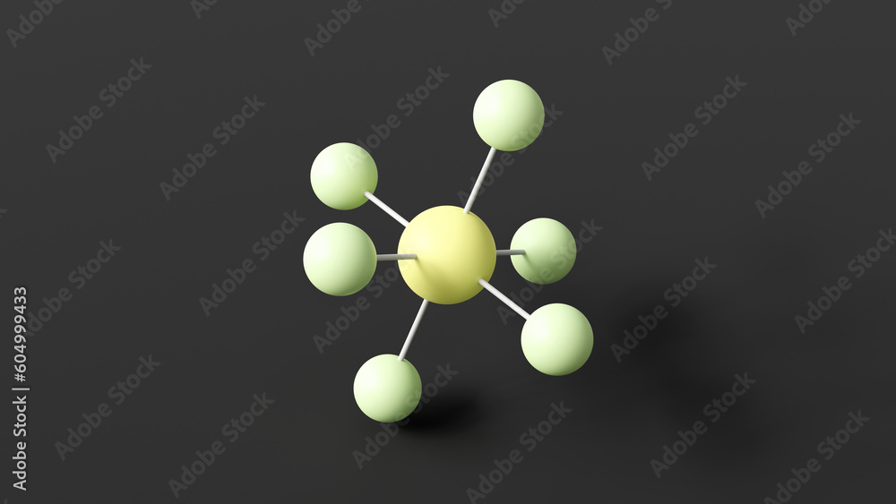 Ilustrace „sulfur hexafluoride molecule, molecular structure, sulphur ...