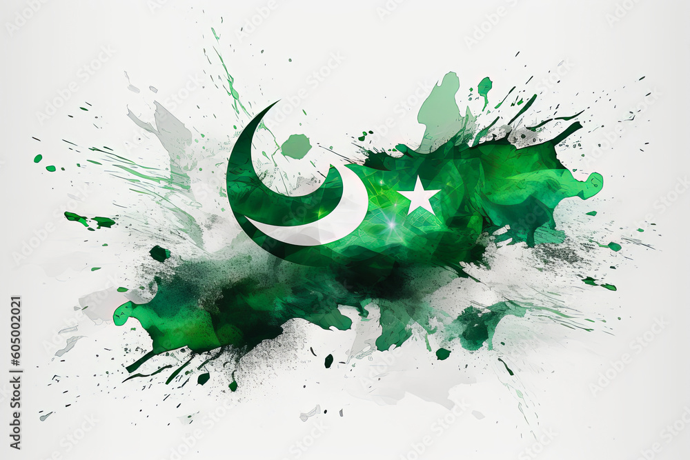 Pakistani flag bokeh background with Victory Islamic symbol, Generative ...