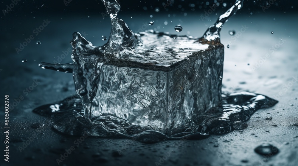 water, cube, glass, splash, drink, ice, liquid, drop, cold, blue, fresh ...