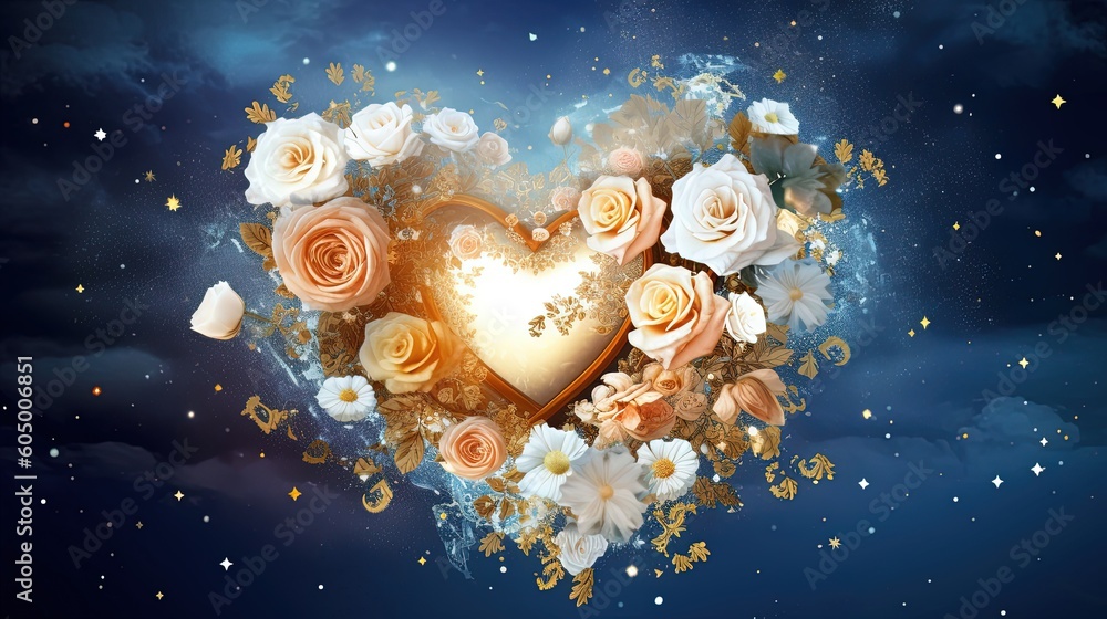 Blue Hearts And Roses And Stars