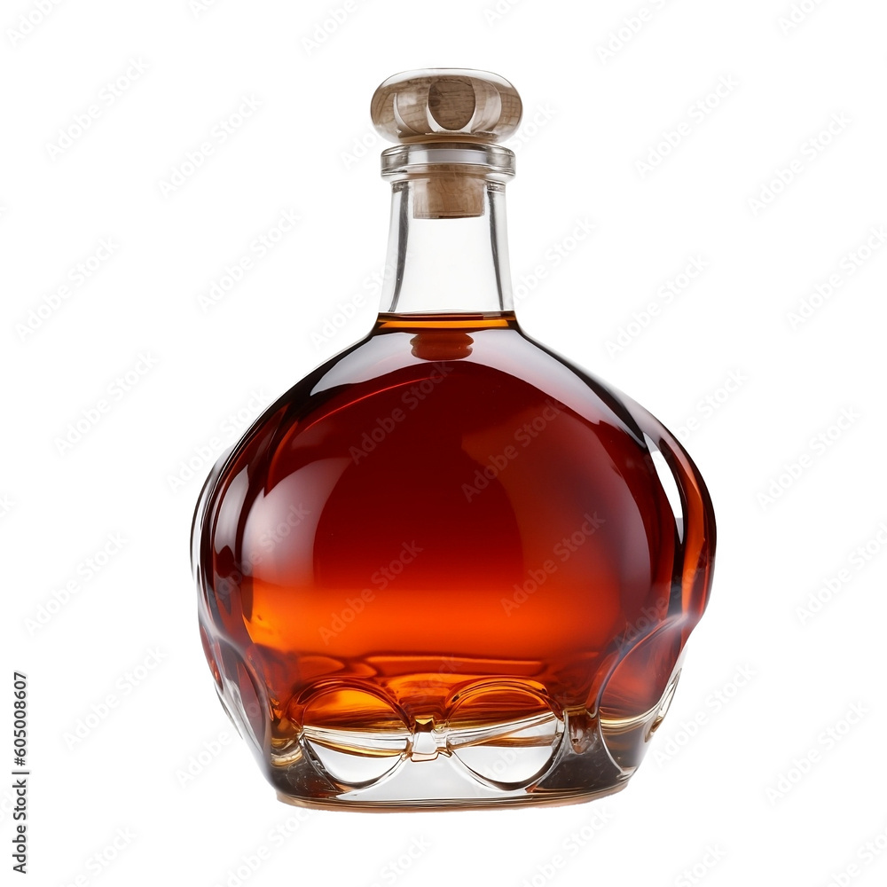 bottle of cognac isolated transparent background Stock Photo | Adobe Stock
