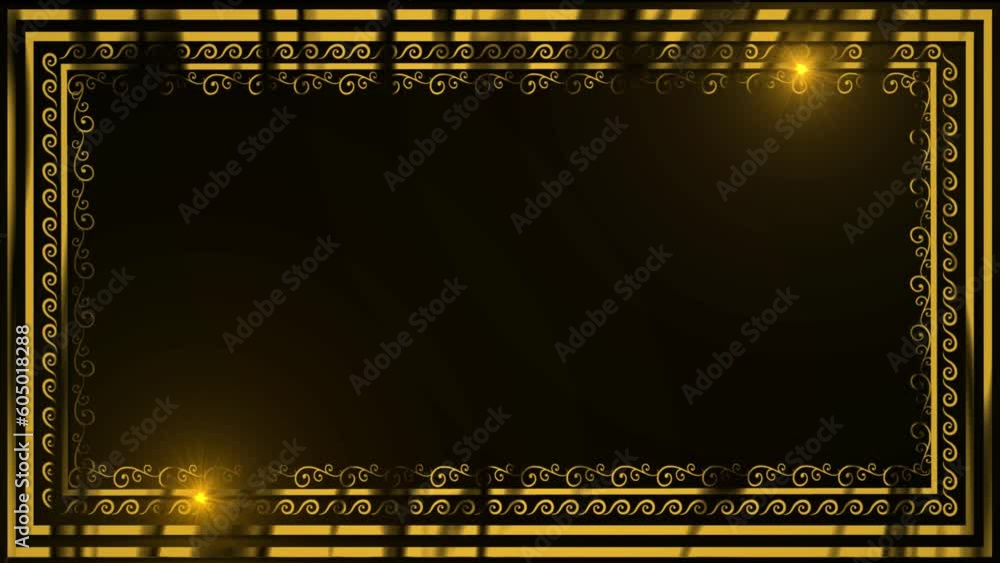 Abstract Luxury Golden Frame Animation, Modern Frame Template For Your ...
